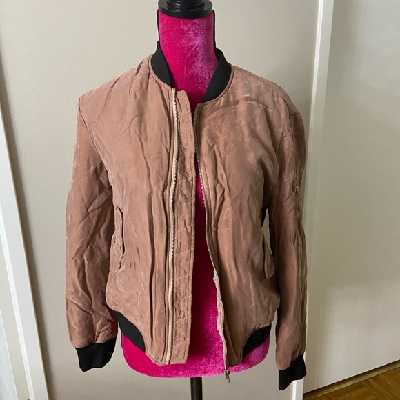 emory park | Jackets & Coats | Emory Park Pink Faux Suede Bomber Jacket ...